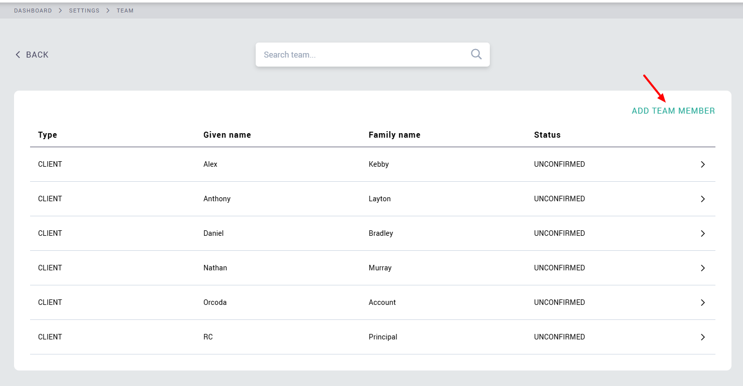 Users (Team Members)